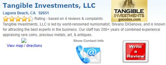 Tangible Investments Reviews and Ratings 2024 - Better Bullion
